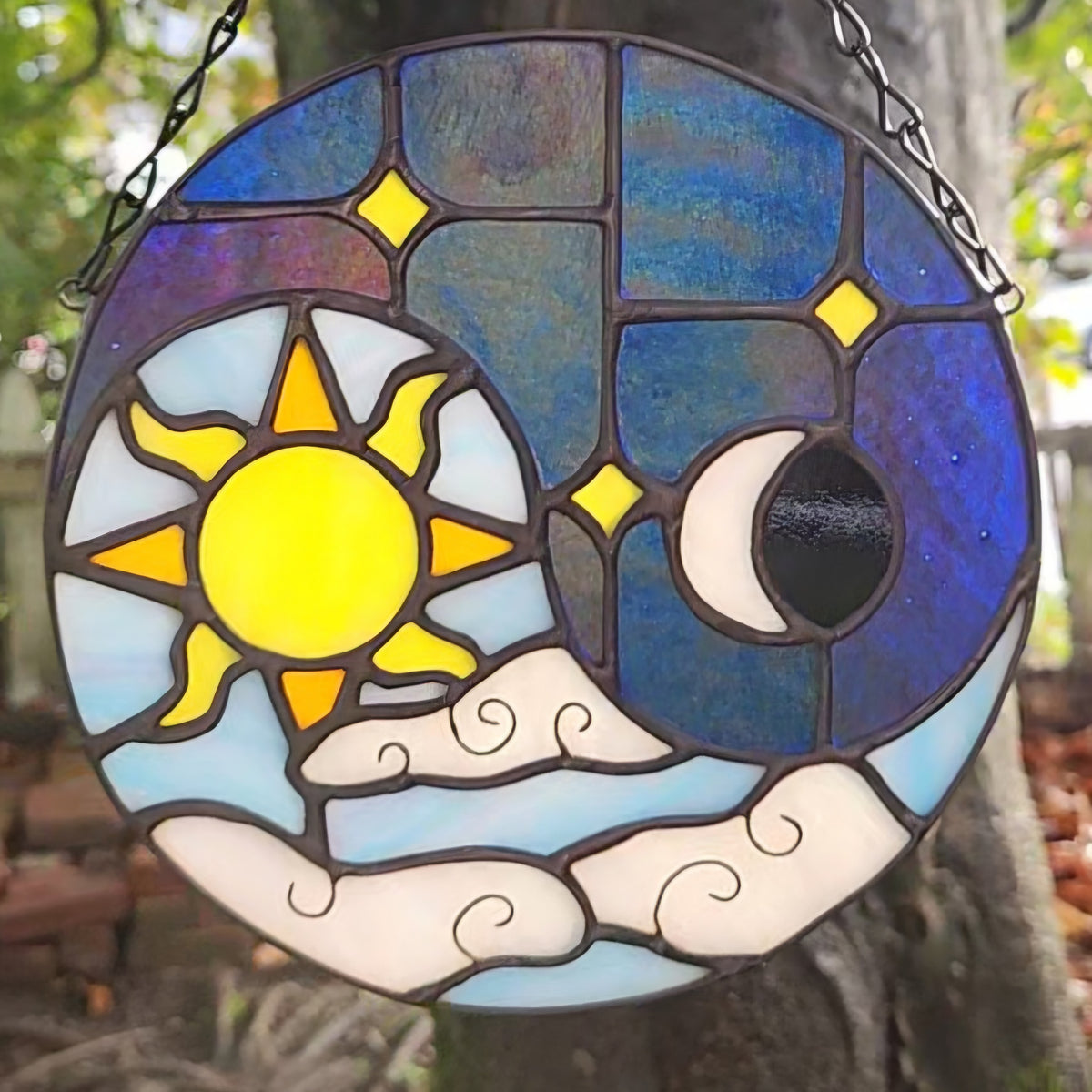 Stained Glass Moon Pattern